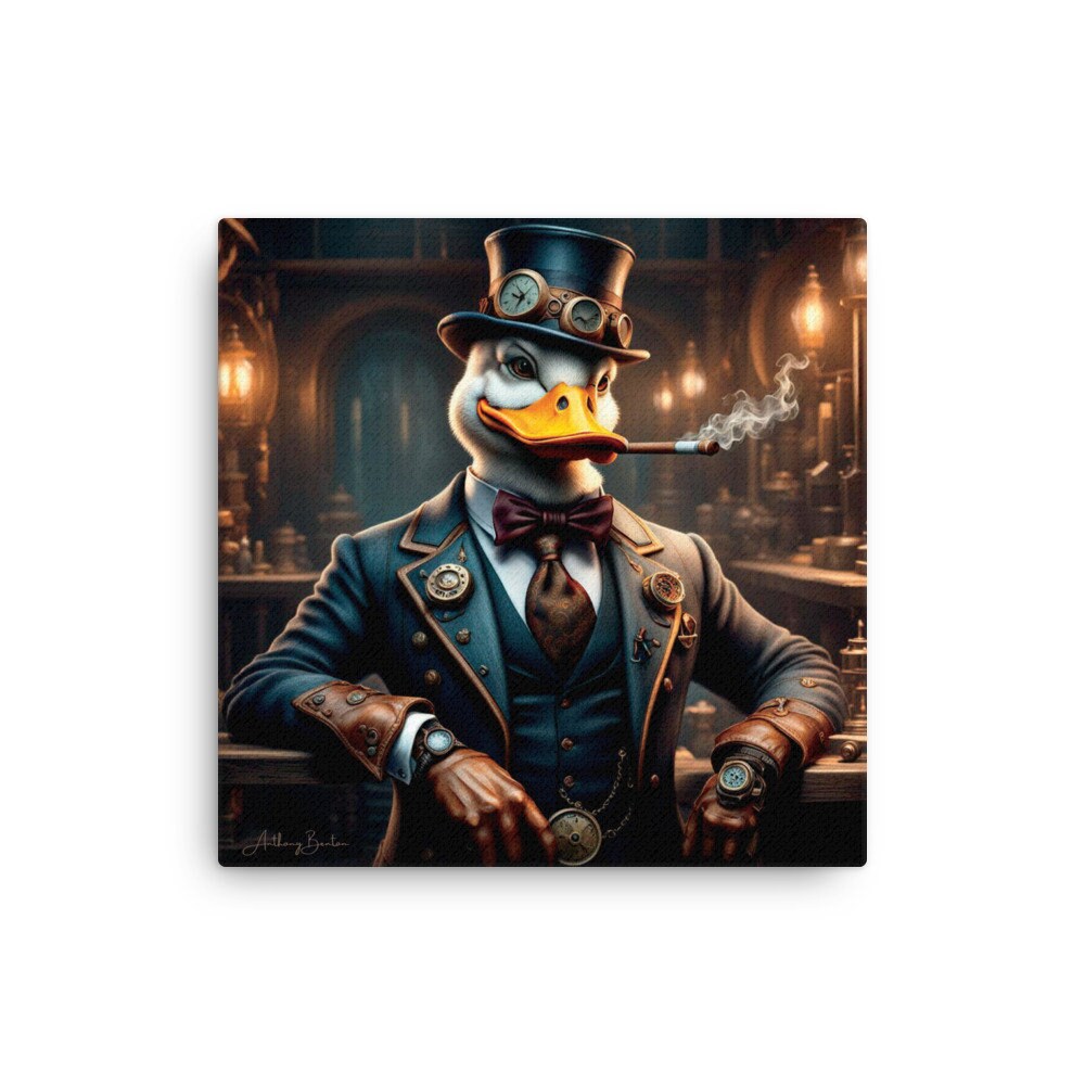 Wall Art Canvas Steampunk Goose Home Decor Canvas Print of AI Art White ...