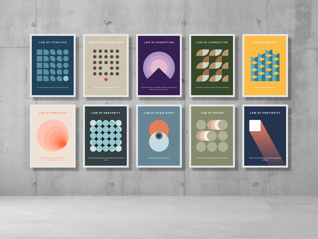 10 Law of Creativity Quote Poster Bundle - Minimalistic Wall Art ...
