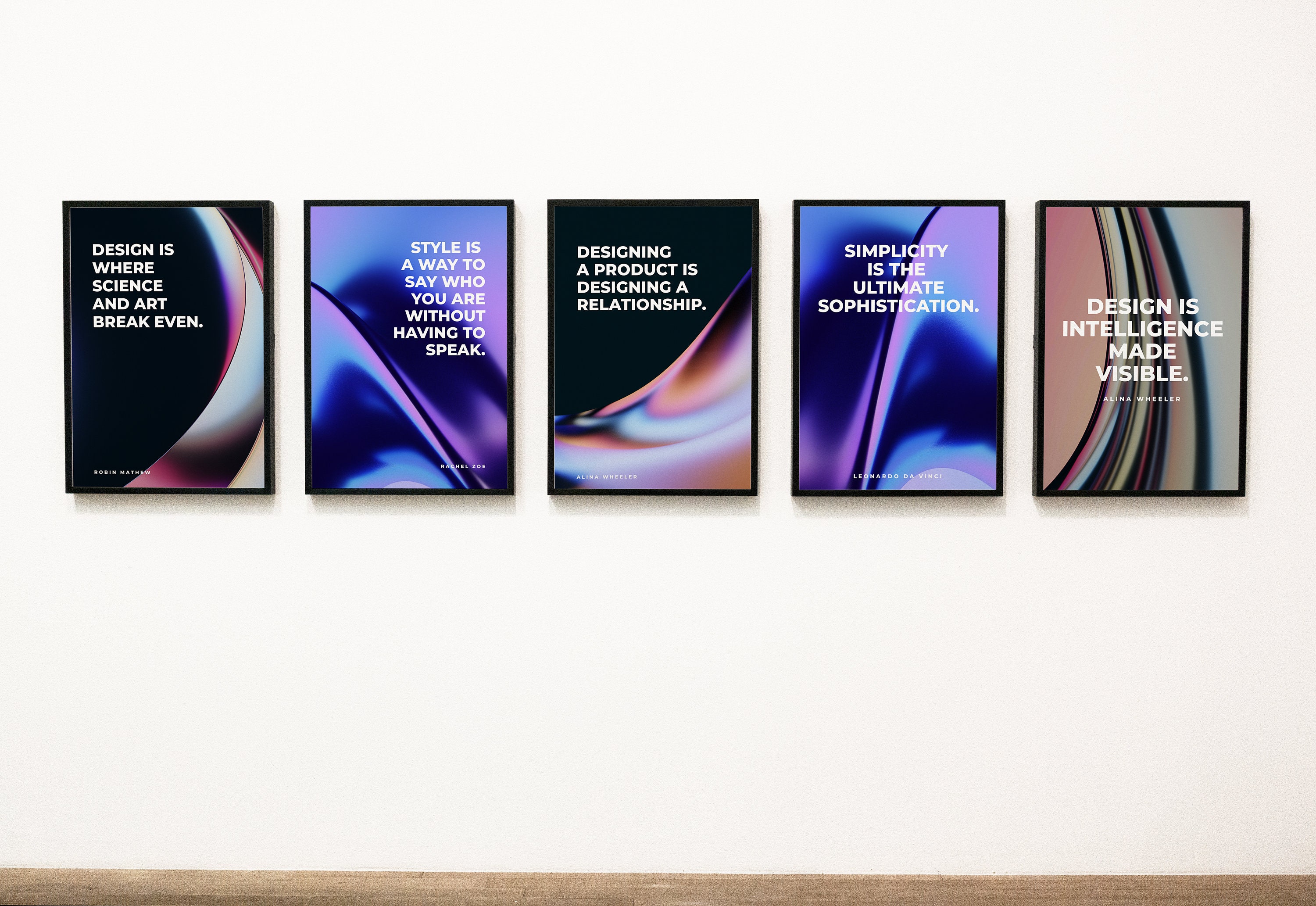 5 Inspirational 3D Abstract Posters Bundle - Home Office School Decor ...