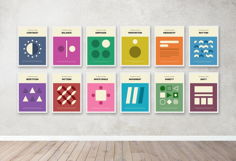 12 Design Principles Poster Bundle - Home Office School Decor ...
