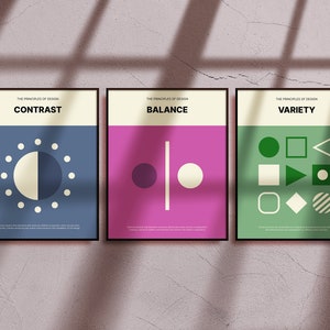 12 Design Principles Poster Bundle Home Office School Decor, Creativity ...