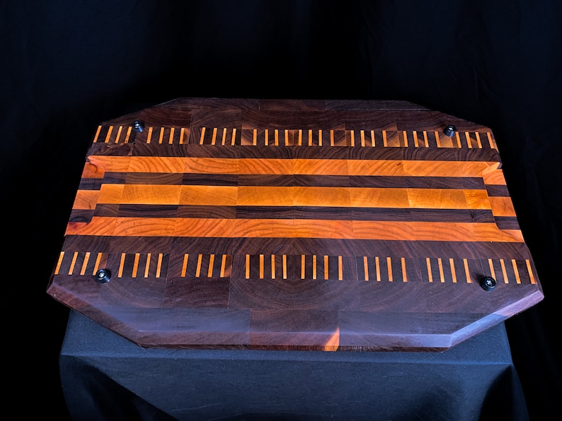 Luxury End Grain Cherry and Walnut Octagon Cutting Board Elegant End ...