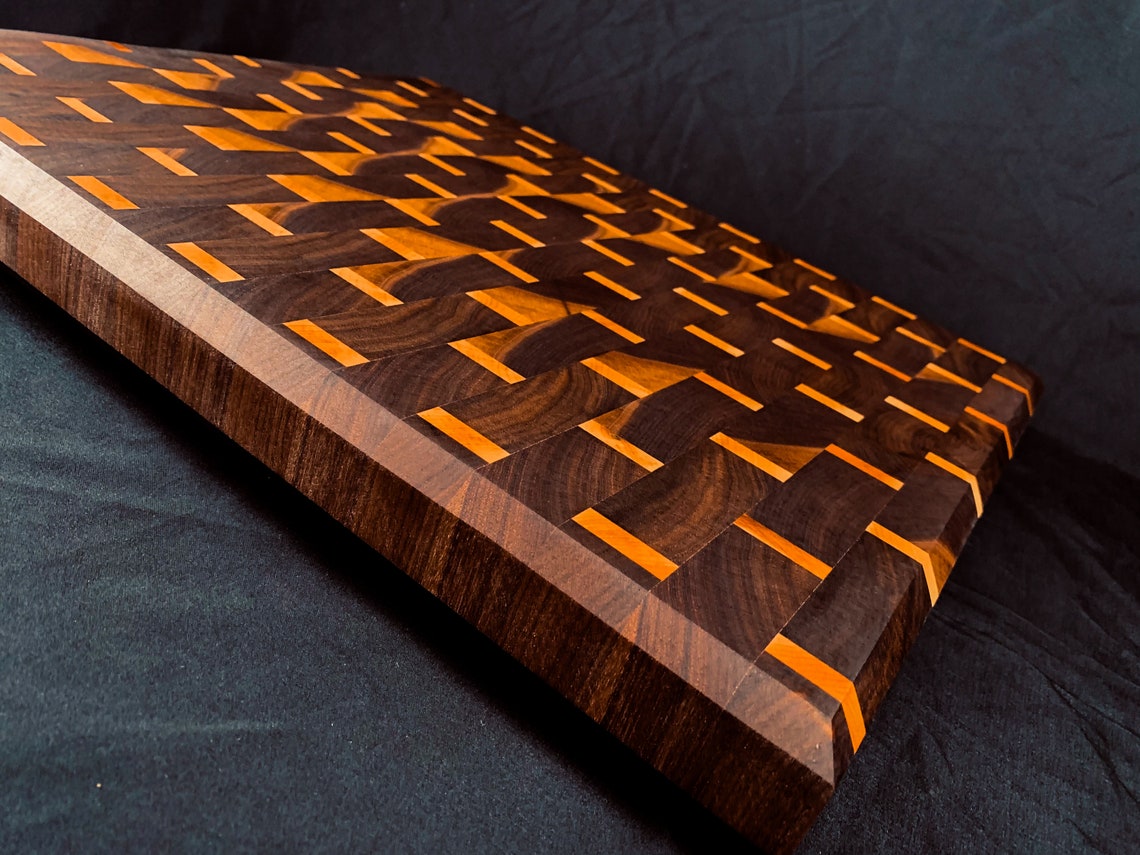 Luxury End Grain Walnut and Cherry Cutting Board Elegant End Grain Wood ...