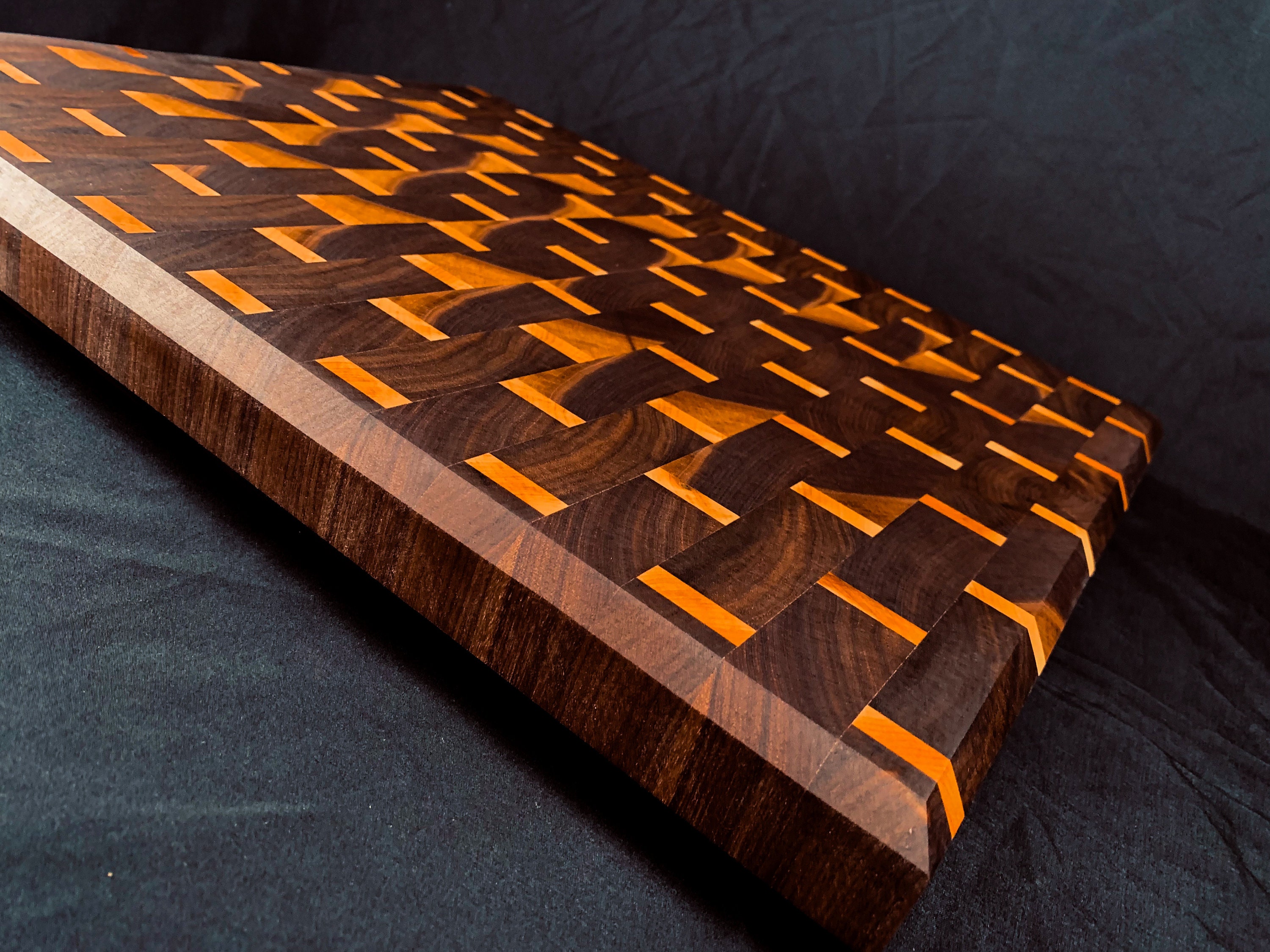Luxury End Grain Walnut and Cherry Cutting Board Elegant End Grain Wood Butcher Block Craftsman ...