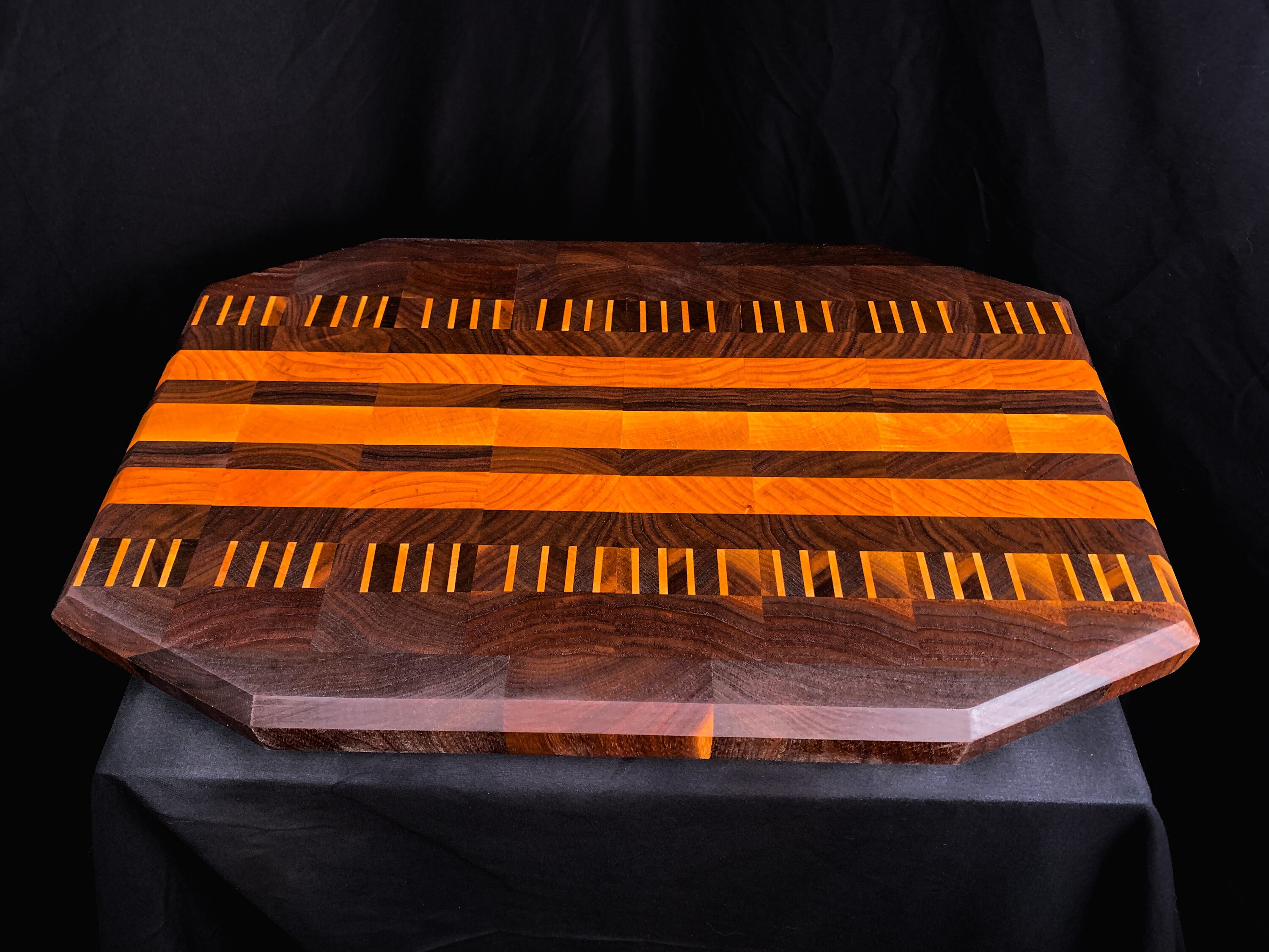 Luxury End Grain Cherry and Walnut Octagon Cutting Board | Elegant End ...