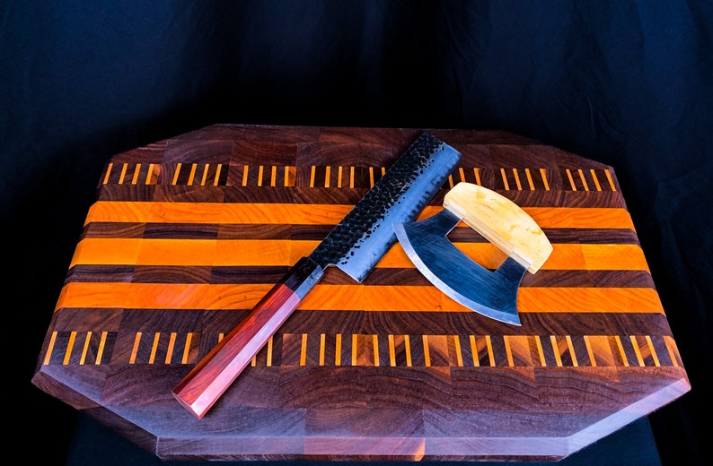 Luxury End Grain Cherry and Walnut Octagon Cutting Board | Elegant End ...