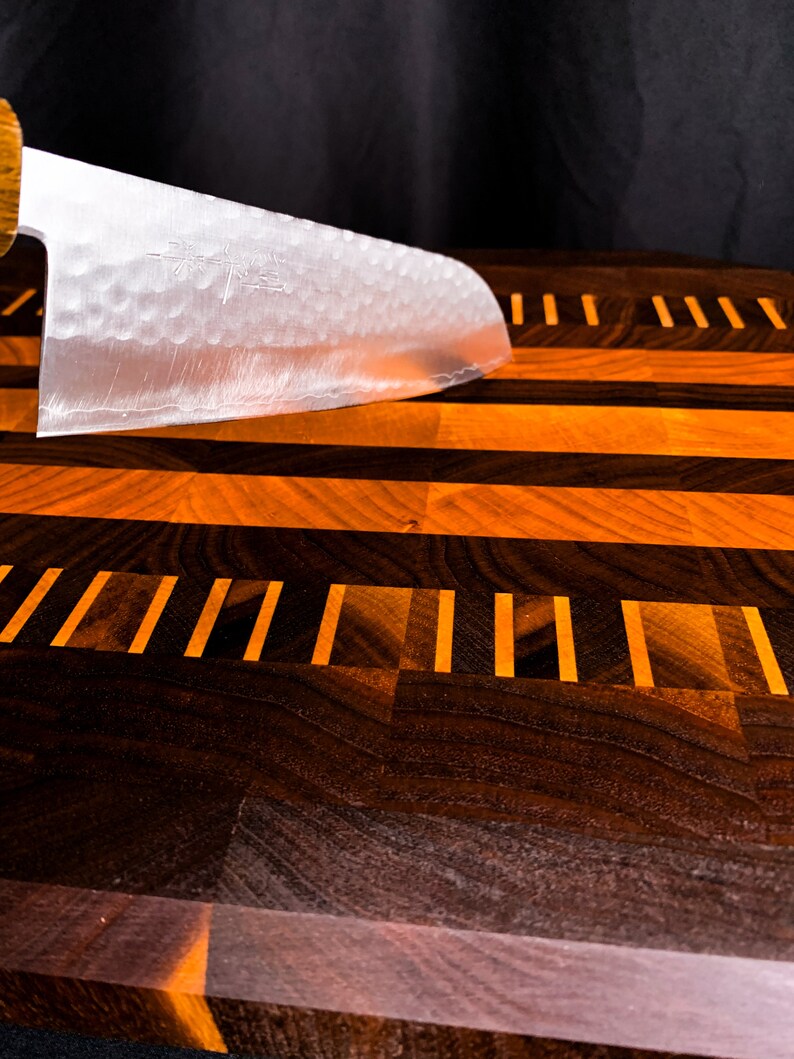 Luxury End Grain Cherry and Walnut Octagon Cutting Board | Elegant End ...