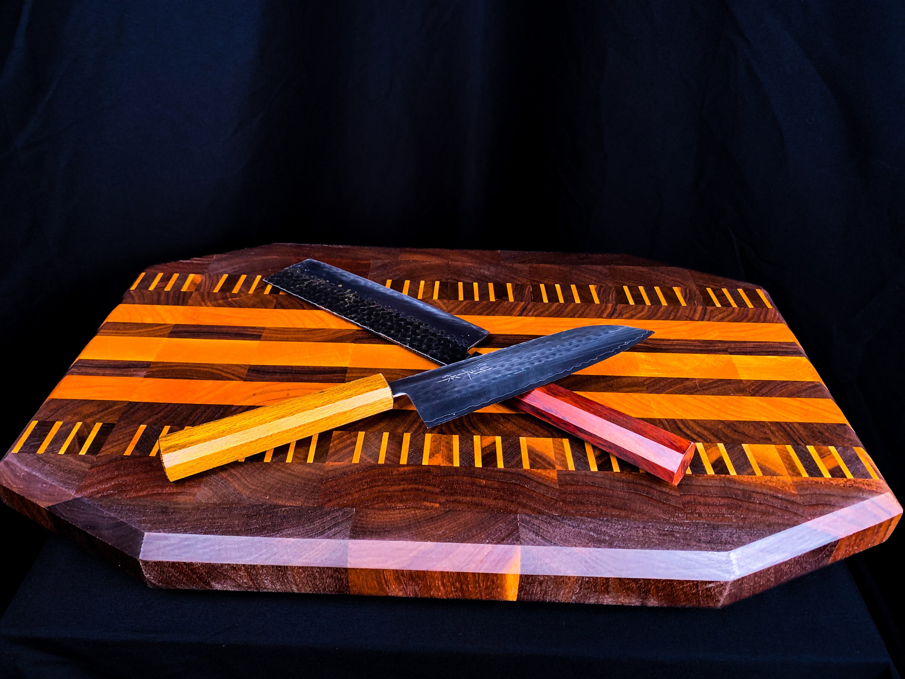 Luxury End Grain Cherry and Walnut Octagon Cutting Board | Elegant End ...