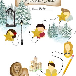 Narnia Themed Reward Chart Digital Download, the Lion the Witch and the ...
