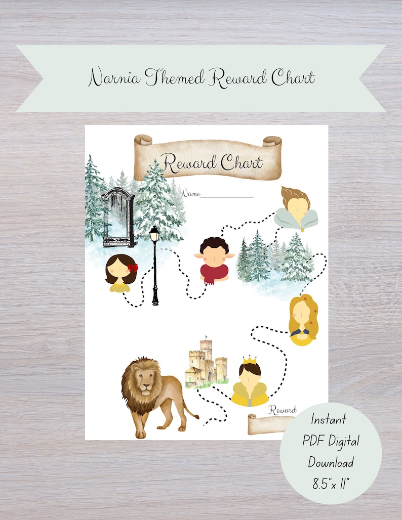 Narnia Themed Reward Chart Digital Download, the Lion the Witch and the ...