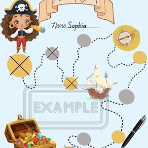 Pirate Reward Chart Girl and Boy Instant Download, Pirate Potty Chart ...