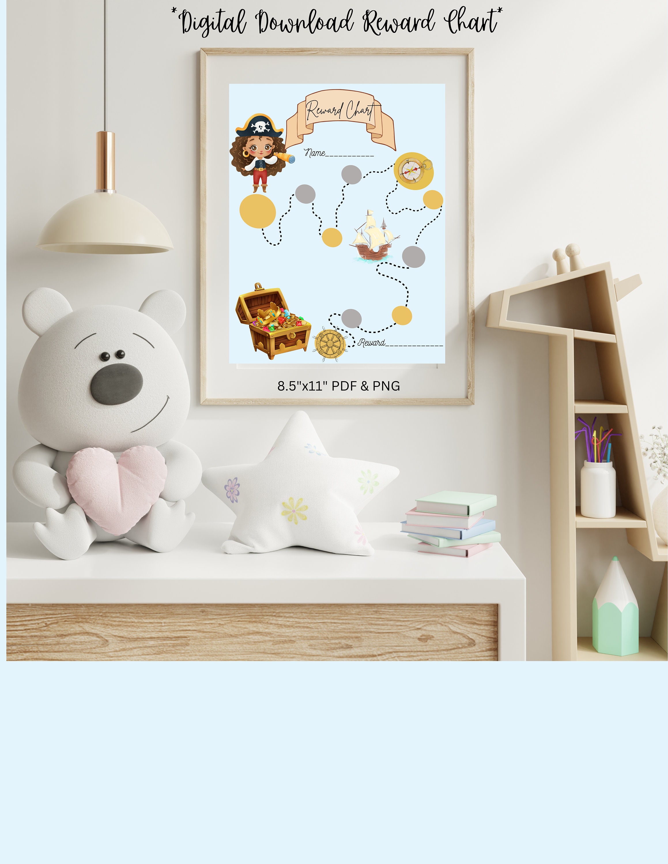 Pirate Reward Chart Girl and Boy Instant Download, Pirate Potty Chart ...