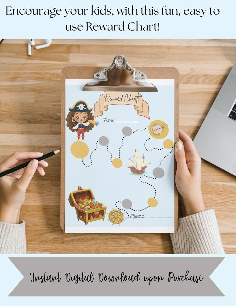 Pirate Girl Reward Chart Instant Download, Pirate Potty Chart, Behavior ...
