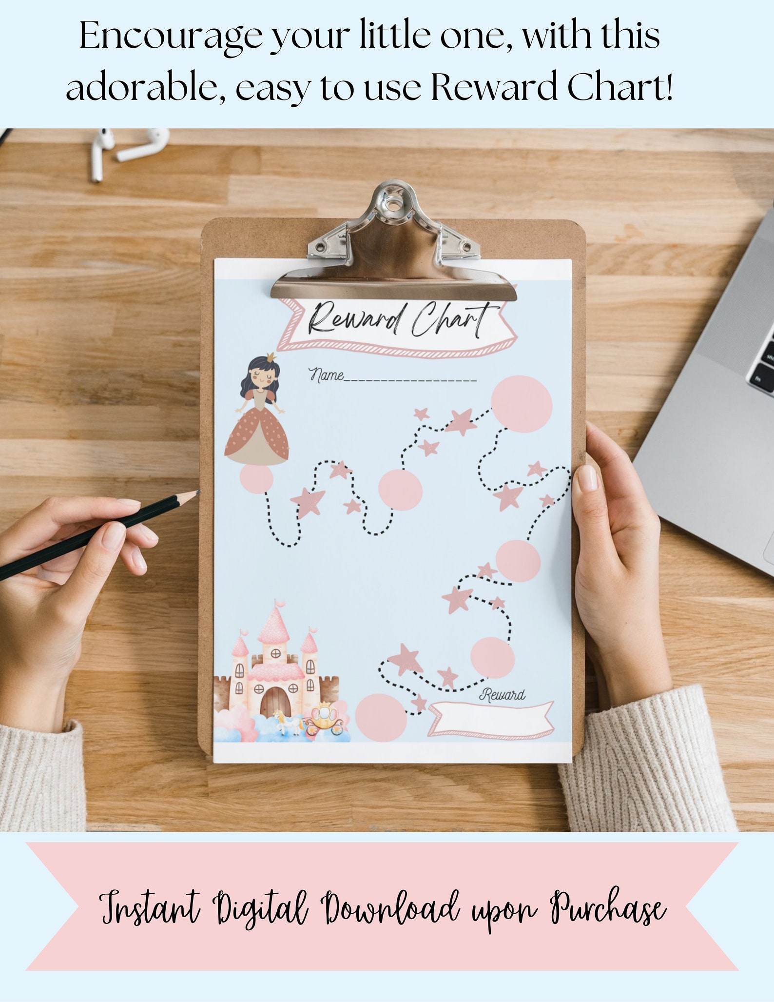 Princess Reward Chart Digital Download, Princess Potty Chart, Reward ...