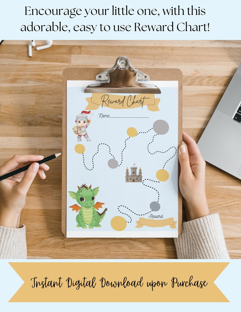 Little Knight Reward Chart PDF Download, Knight and Dragon Potty Chart ...