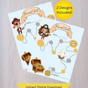 Pirate Reward Chart Girl and Boy Instant Download, Pirate Potty Chart ...
