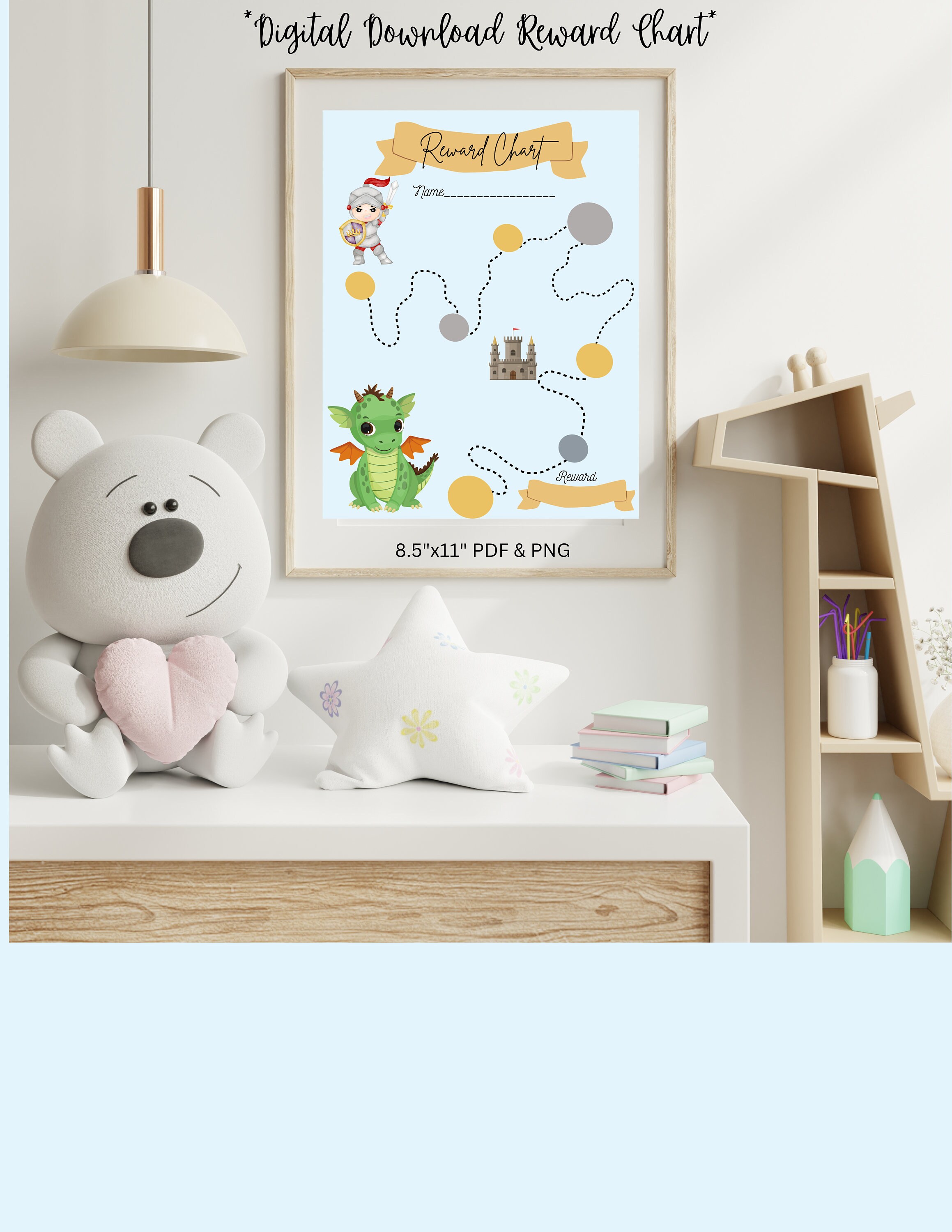 Little Knight Reward Chart PDF Download, Knight and Dragon Potty Chart ...