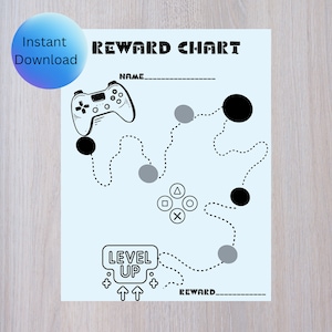 Gamer Reward Chart Instant Download, Video Game Themed Potty Chart ...