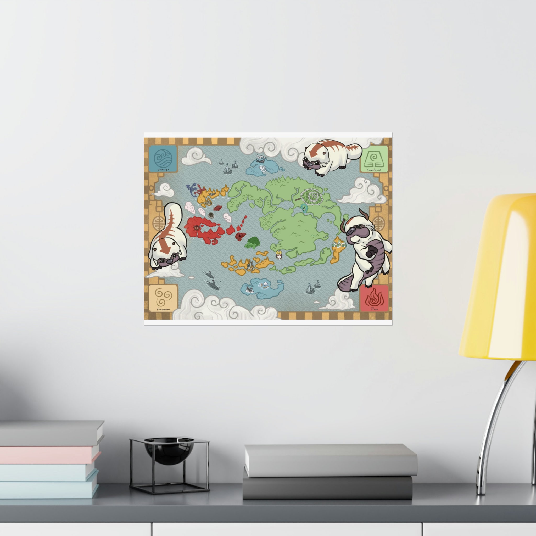 Avatar Map the Las Airbender ATLA Map Print Four Nations Illustration ...
