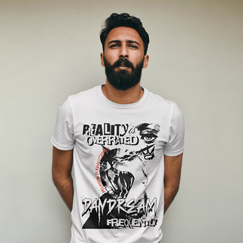 Reality is Overrated Cat T-shirt, Weirdcore, Crazy Cat Lover, Gothic ...