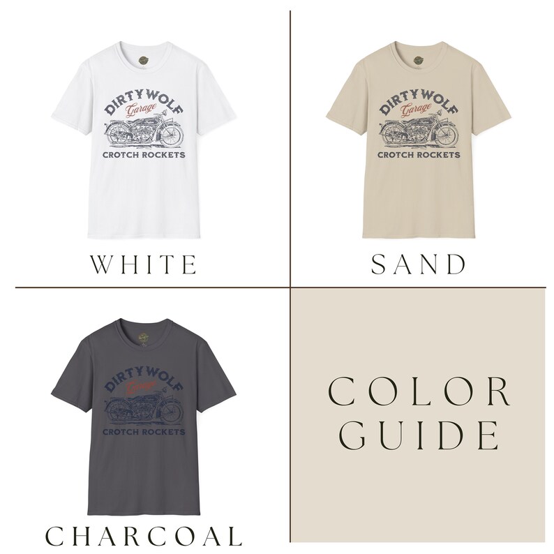 Dirty Wolf Garage Crotch Rockets T-shirt, Motorcycle, Chopper, Grease ...