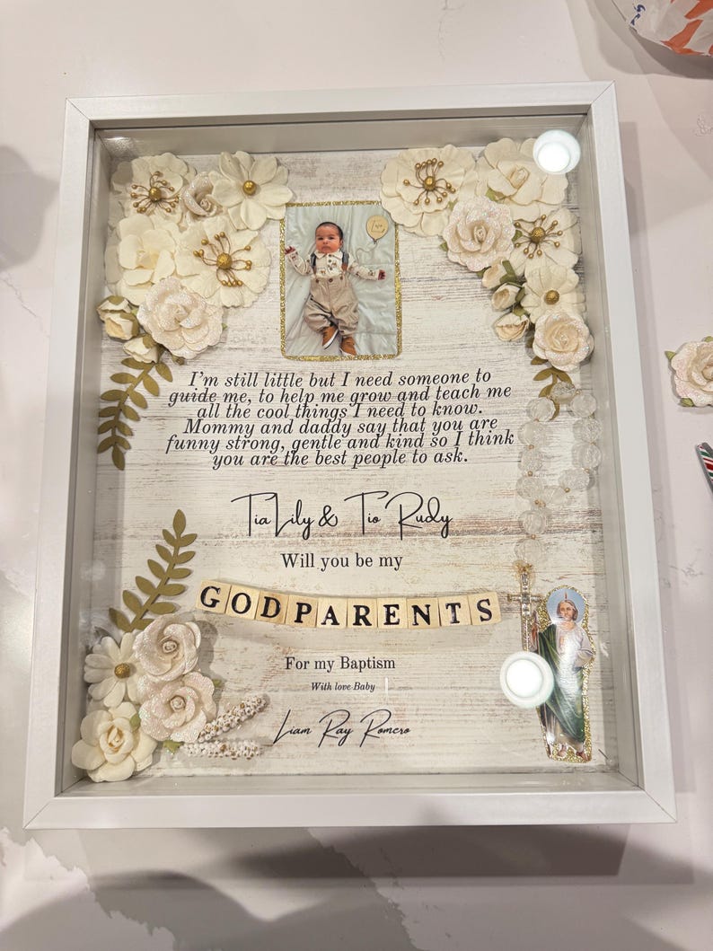 Godparent Proposal Shadow Box: Baptism Gift - Etsy