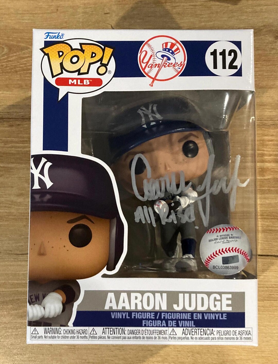 Aaron Judge New York Yankees Signed MLB Funko Pop COA & Hologram - Etsy