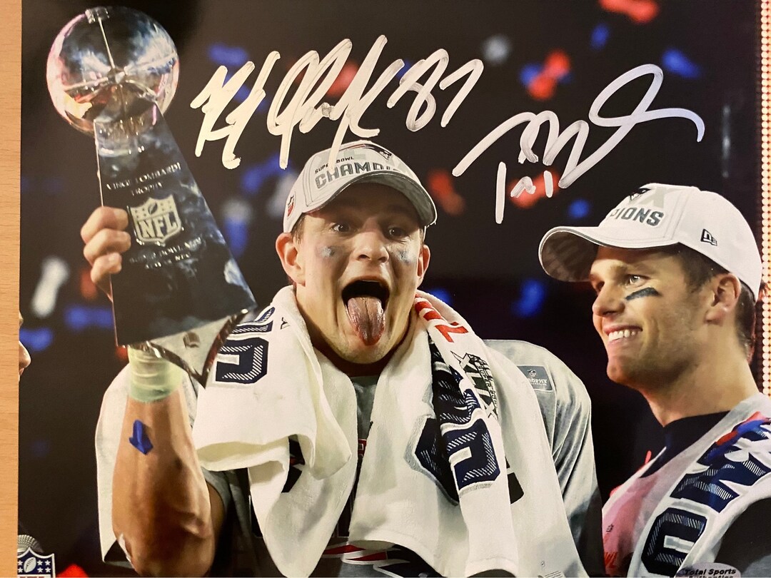 Tom Brady Rob Gronkowski Signed New England Patriots 8x10 Photo COA ...