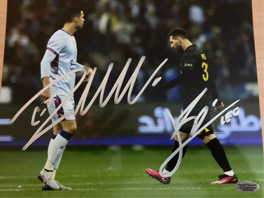 Cristiano Ronaldo vs Lionel Messi Signed 8x10 Soccer Photo COA ...