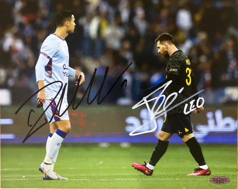 Lionel Messi Cristiano Ronaldo Signed 8x10 Soccer Photo COA & Hologram - Etsy