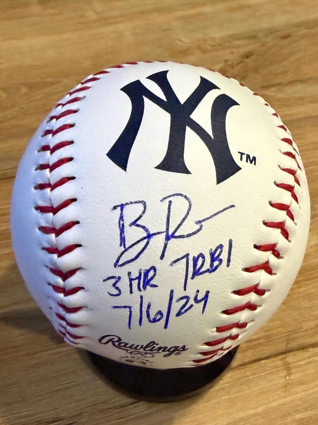 Ben Rice Signed New York Yankees Rawlings Logo Baseball COA Hologram - Etsy