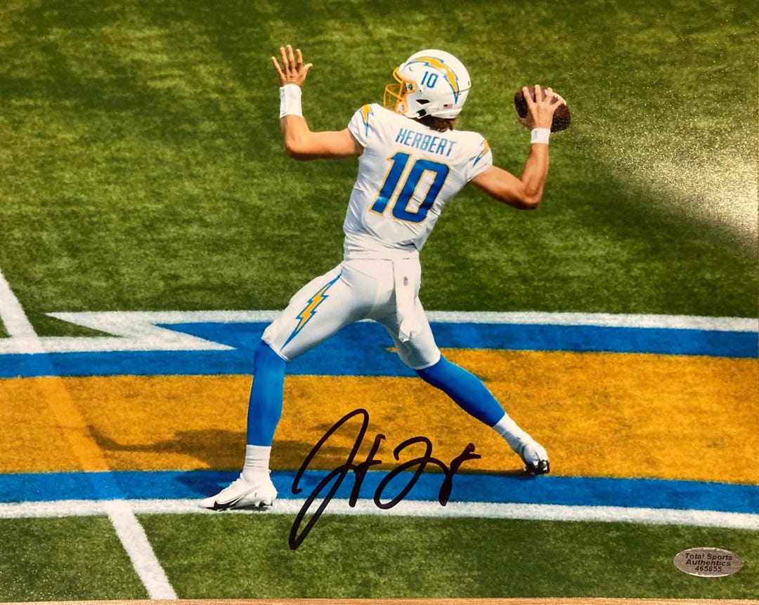 Justin Herbert Signed Los Angeles Chargers 8x10 Photo COA & Hologram - Etsy