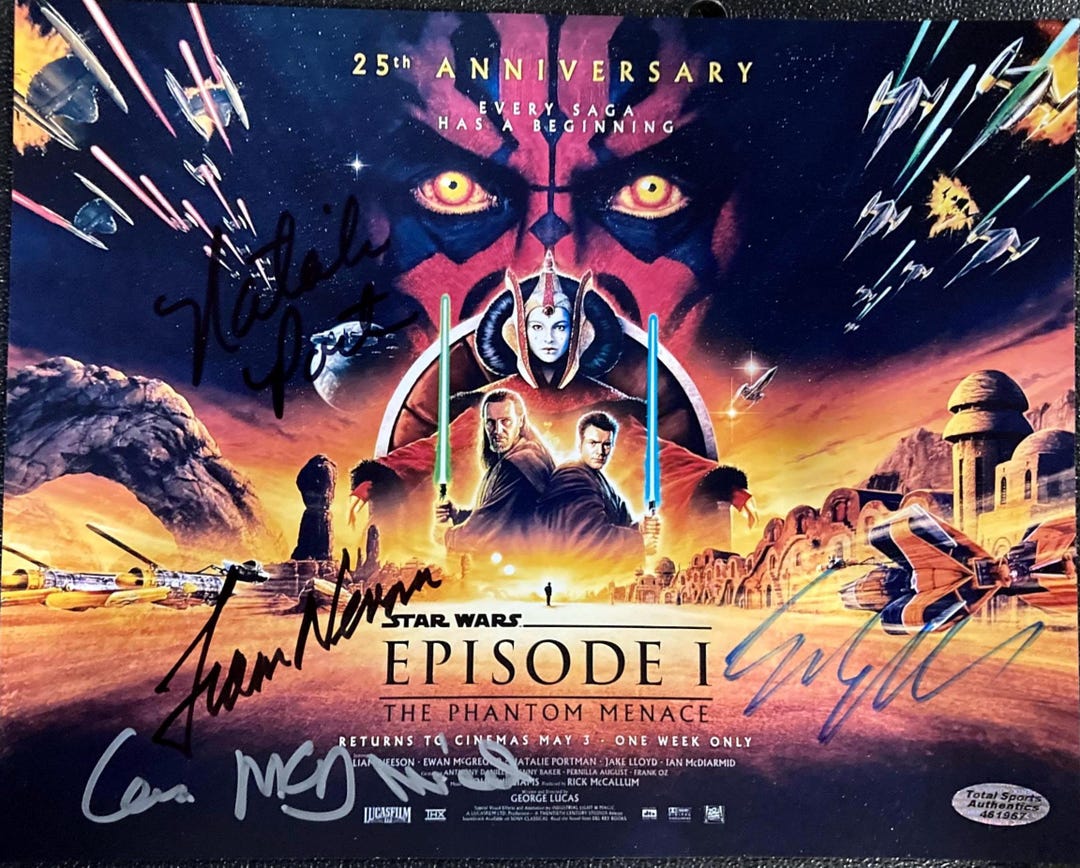 Natalie Portman Ewan Mcgregor Liam Neeson Ian Mcdiarmid Signed Star ...