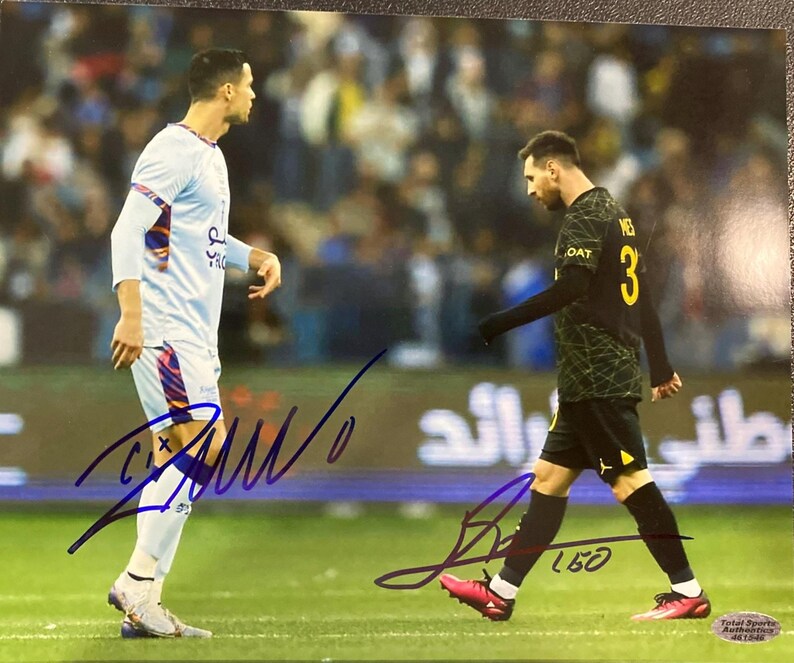 Lionel Messi Cristiano Ronaldo Signed 8x10 Soccer Photo COA & Hologram ...