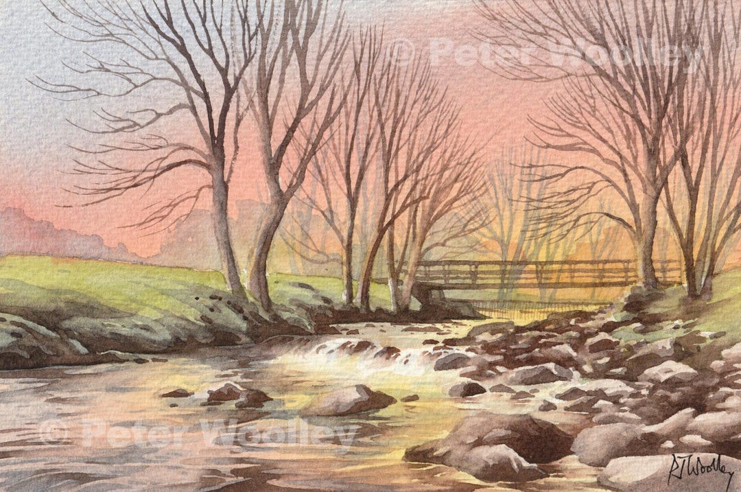 Original Watercolour Painting of Arkle Beck in Arkengarthdale (the ...