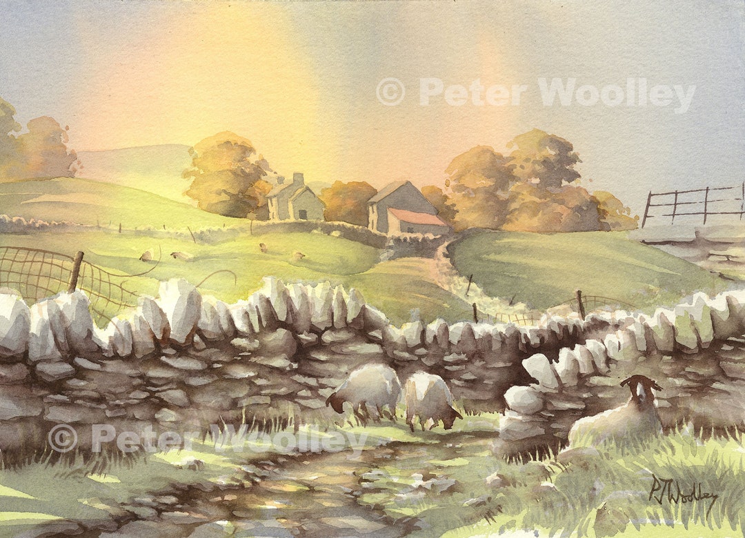 Original Watercolour Painting of Ashes Farm in Hawes, Wensleydale by ...