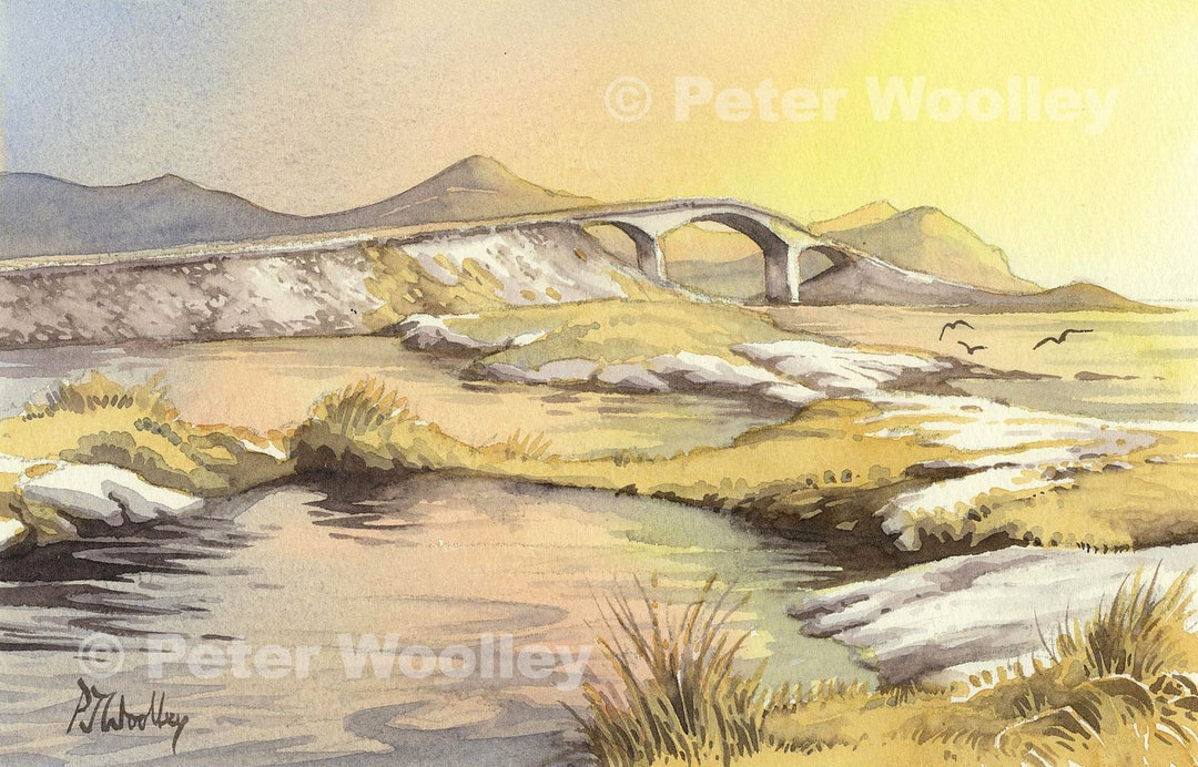 Original Watercolour Painting by Peter Woolley of Atlantic Road Bridge ...