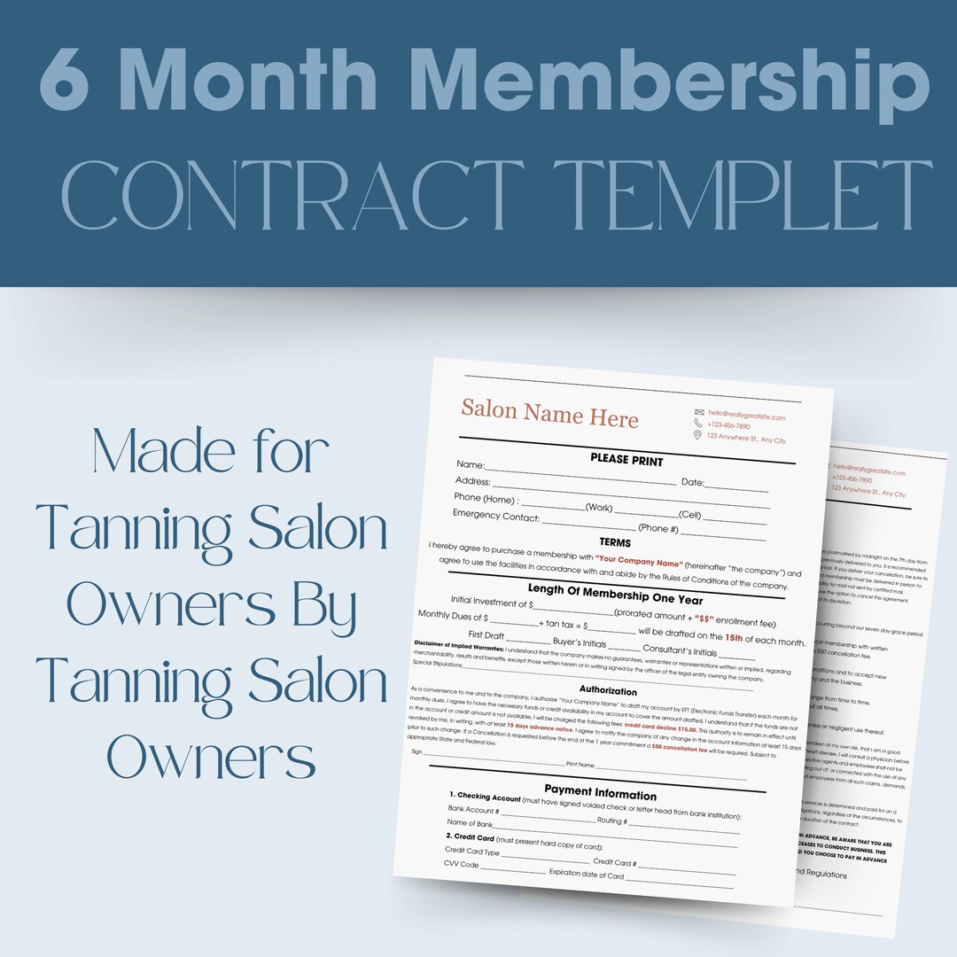 6 Month EFT Membership Contract - Etsy