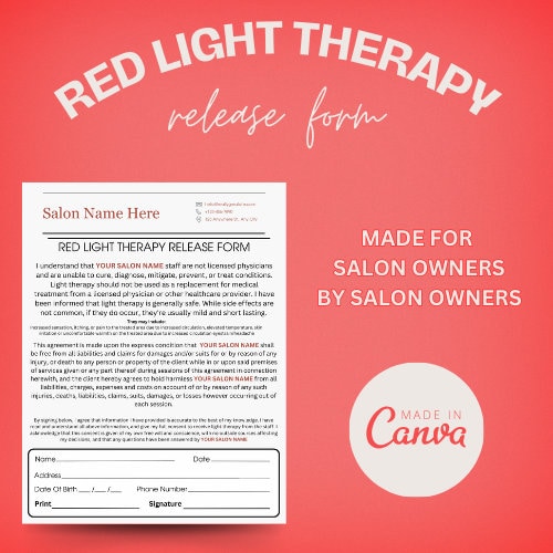 Red Light Therapy Release Form - Etsy