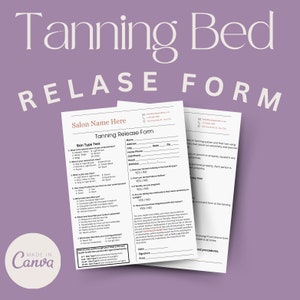 UV Tanning Bed Release Form for Salons - Etsy