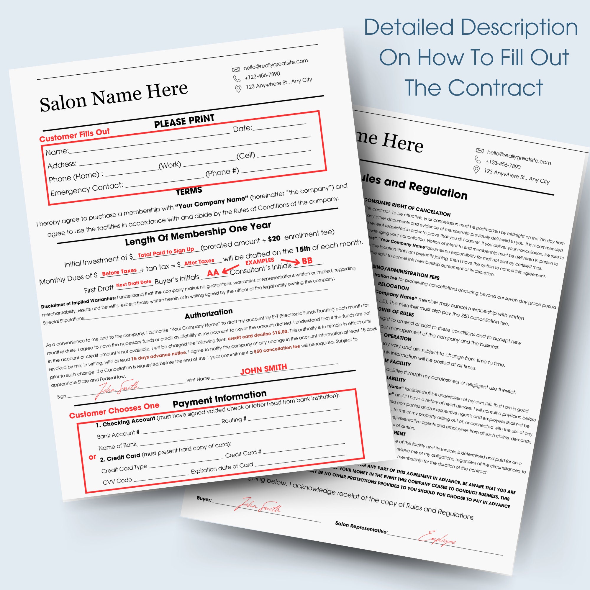 6 Month EFT Membership Contract - Etsy