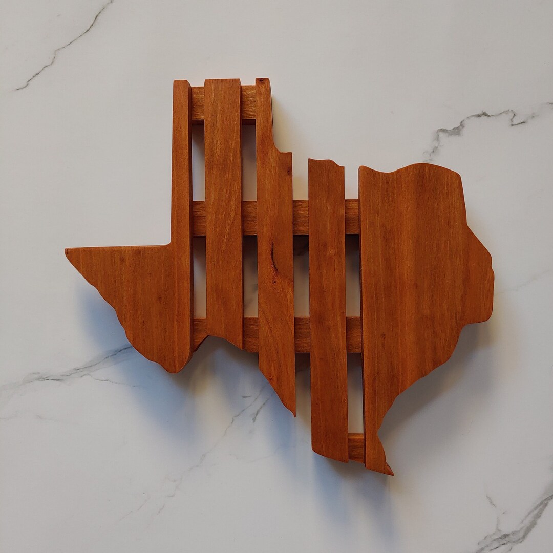 Handcrafted Texas Wood Trivet Kitchen Use Dining Room American Cherry ...