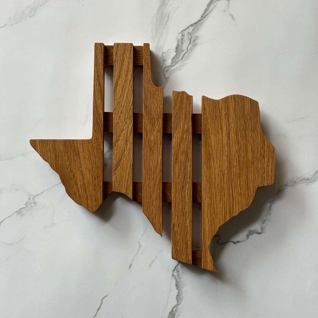 Handcrafted White Oak Texas State Kitchen Trivet - Etsy
