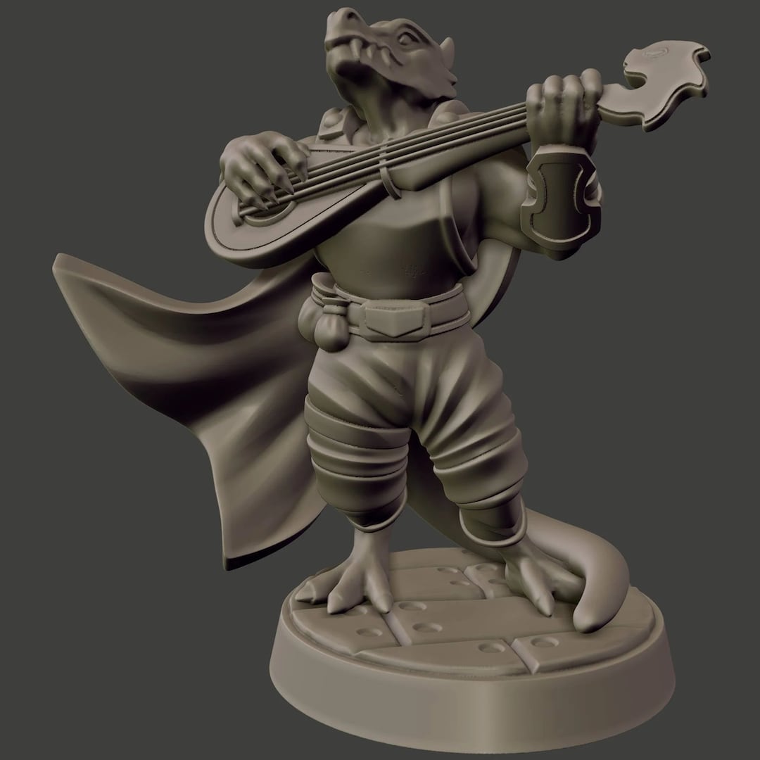 Dragonborn Bard 3D Printed Miniature. Resin Mini, D&D, Dungeons and ...