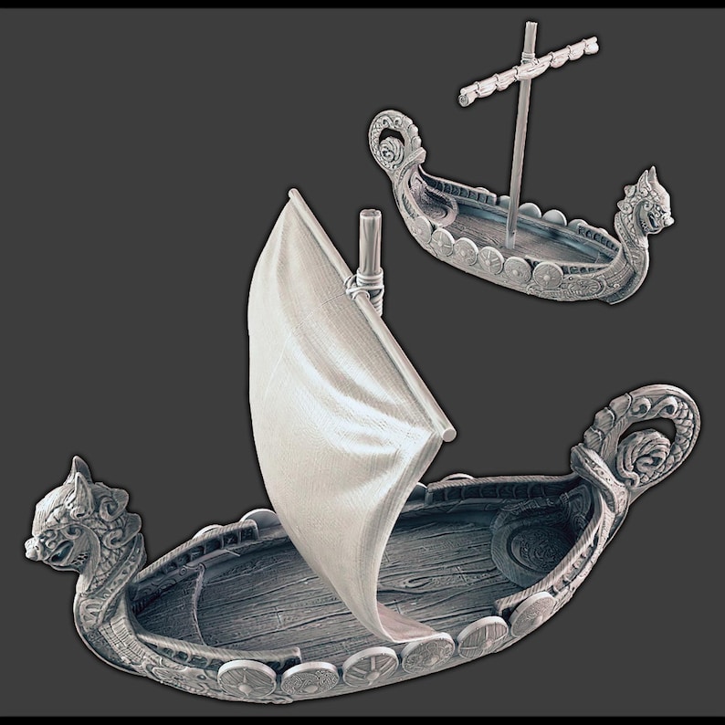 Viking Longship | 28mm 32mm Scale | D&D Scatter Terrain | Wargaming ...