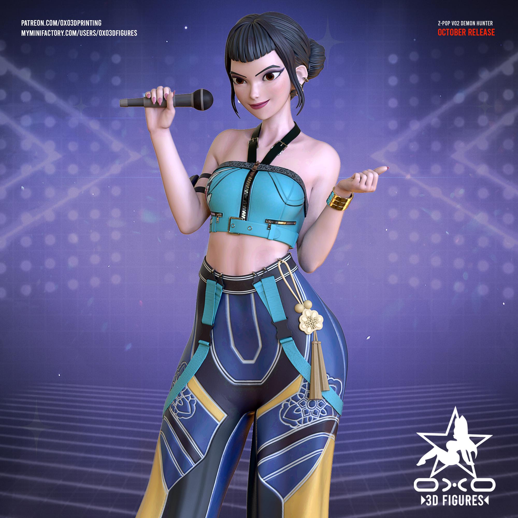 Kpop Star Zoey| Unpainted Display Figure Kit | 1/22, 1/12, 1/9 Scale ...