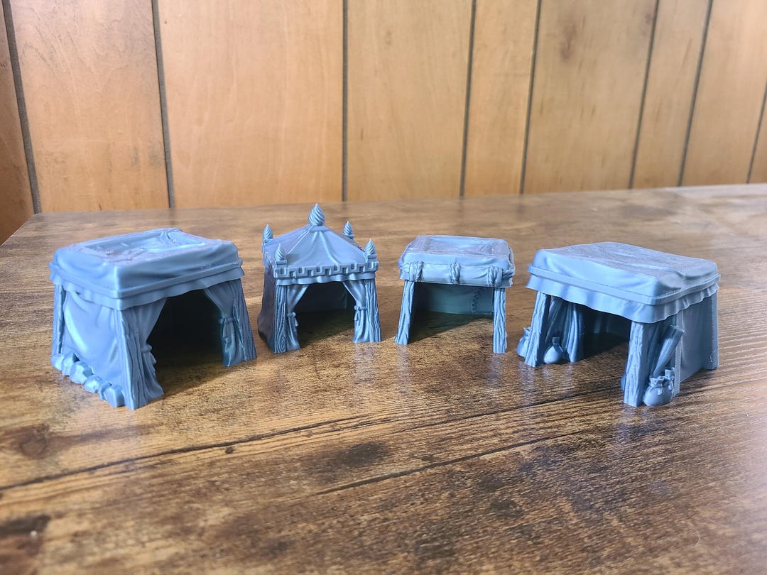 Desert Bazaar Tent Set: 28mm Scale Scatter Terrain for Miniature ...