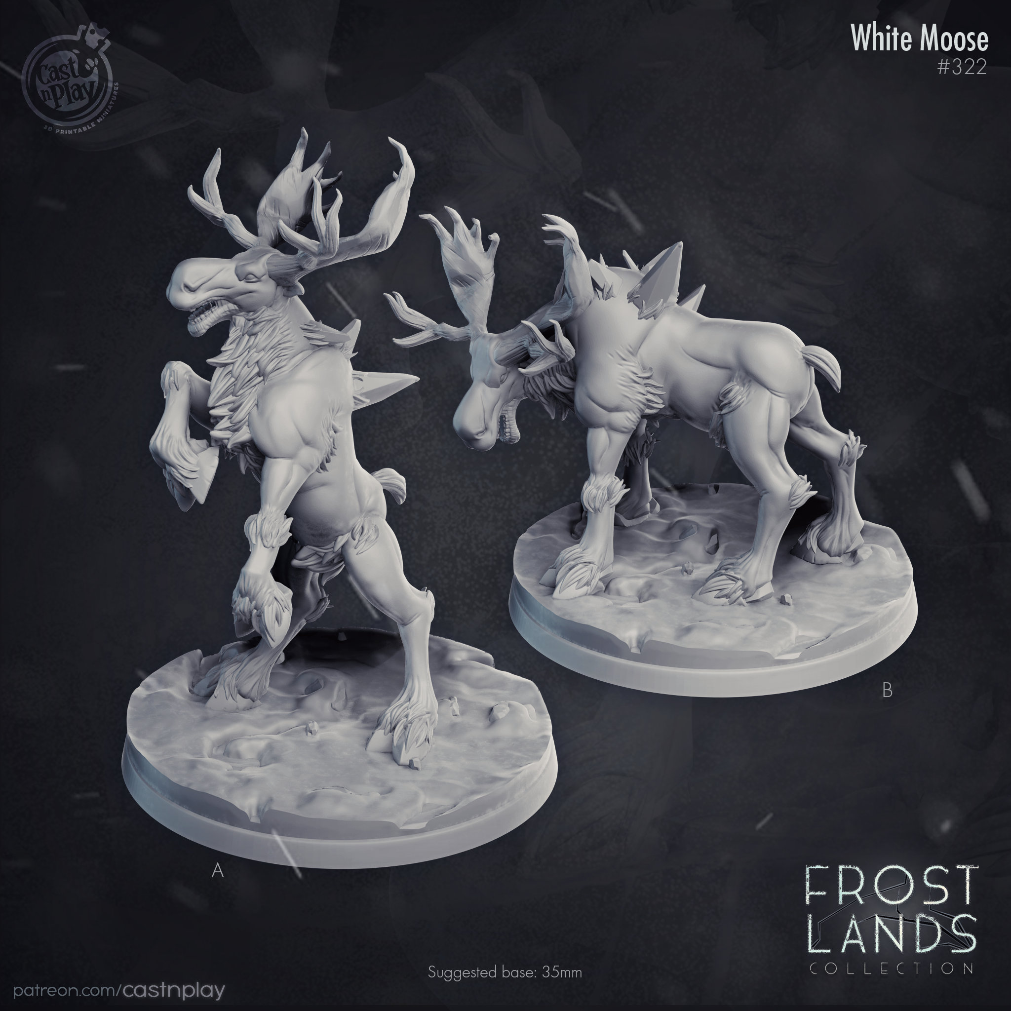 The White Moose , 3D Printed Miniature, Resin Mini, D&D, Dungeons and ...