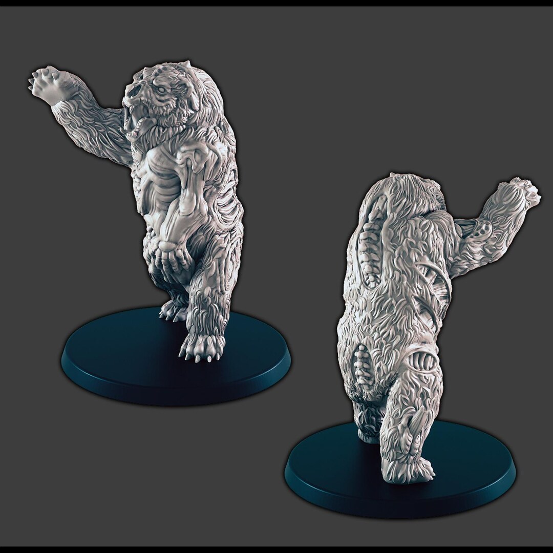 Undead Zombie Bear / D&D, Dungeons and Dragons, Pathfinders Miniature ...