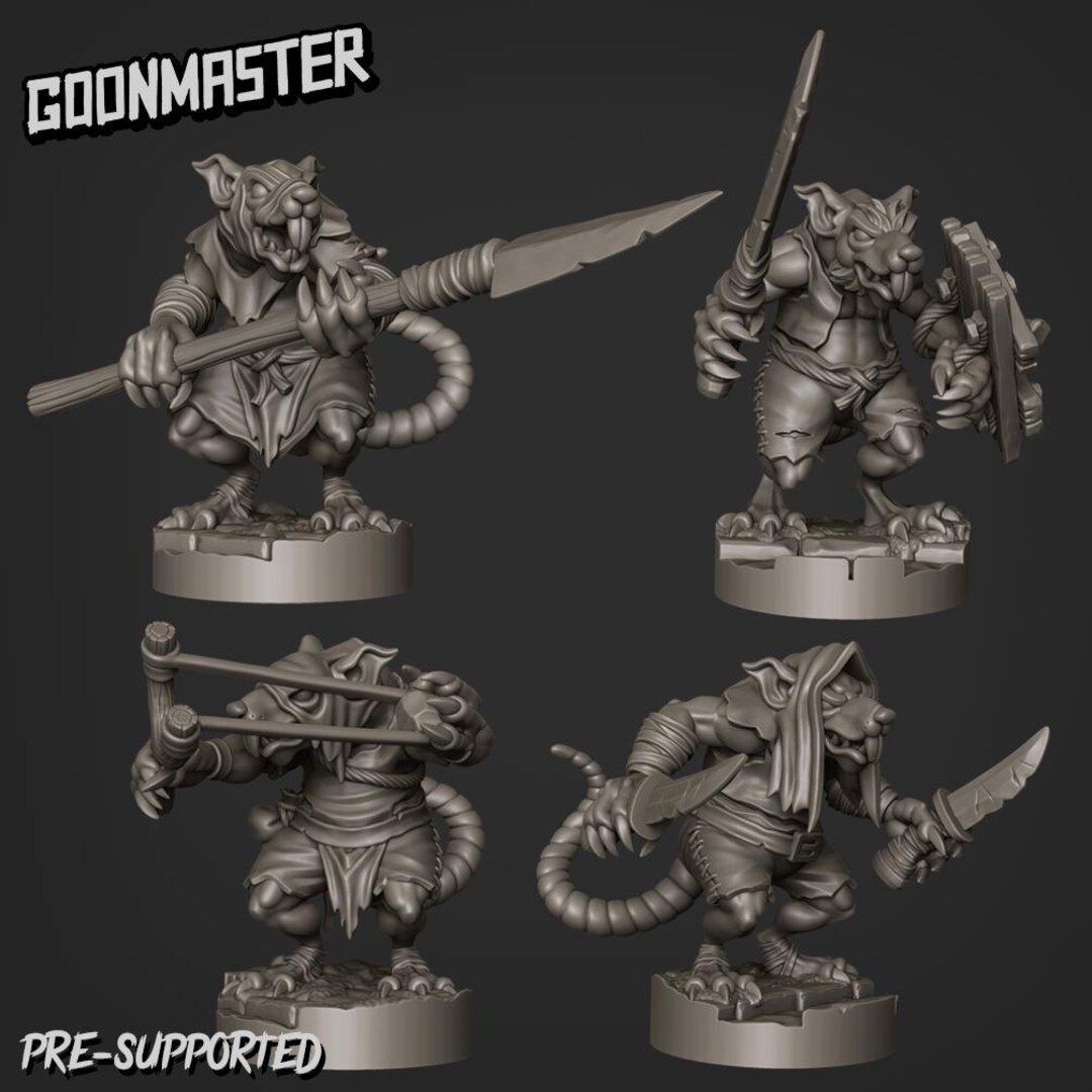 Wererat Tribe Collection 3D Printed Resin Minis D&D Goon Master Games ...
